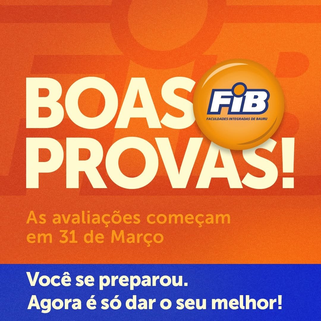 Semana de provas chegando!